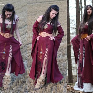 ORSHEE Tribal Dress - Viking Wedding Dress, 100% Linen, Medieval Dress ...