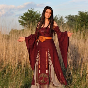 Customized Viking Dress Women, Viking Wedding Dress, 100% Linen, Norse ...