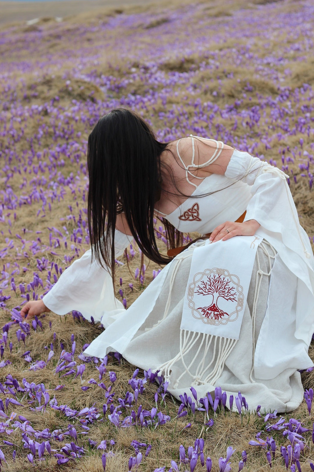 MAEVE Norse Pagan Dress, 100% Linen, Viking Costume, Elven Dress ...