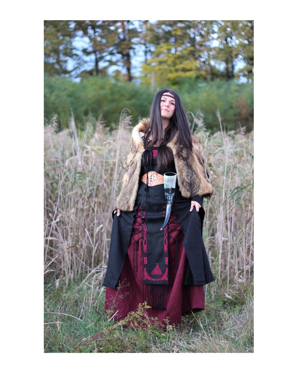 SIGRID Pagan Dress, 100% Linen, Viking Costume, Celtic Dress, Norse ...