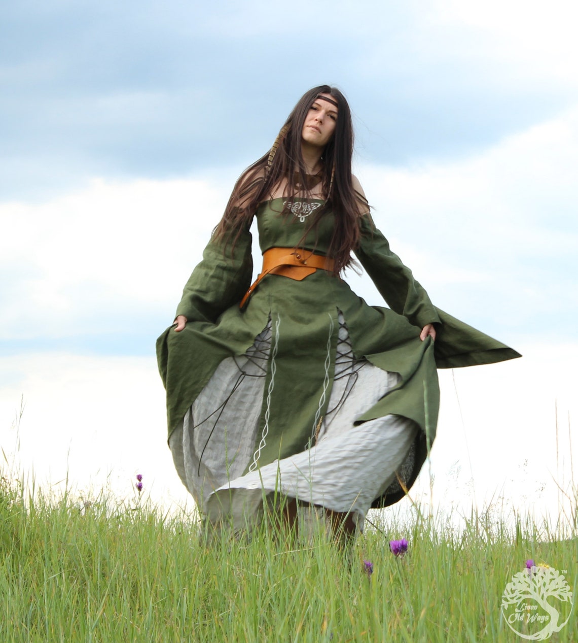 SIGRID Celtic Linen Dress Viking Costume Celtic Dress - Etsy