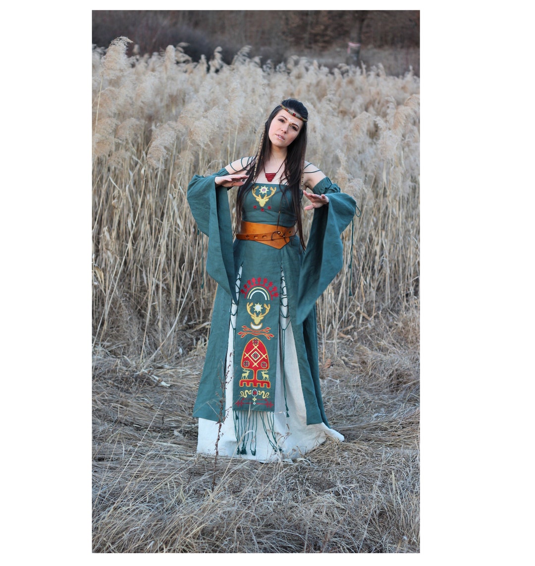 HELGA Fairy Costume, 100% Linen, Fairy Wedding Dress, Fantasy Clothing ...