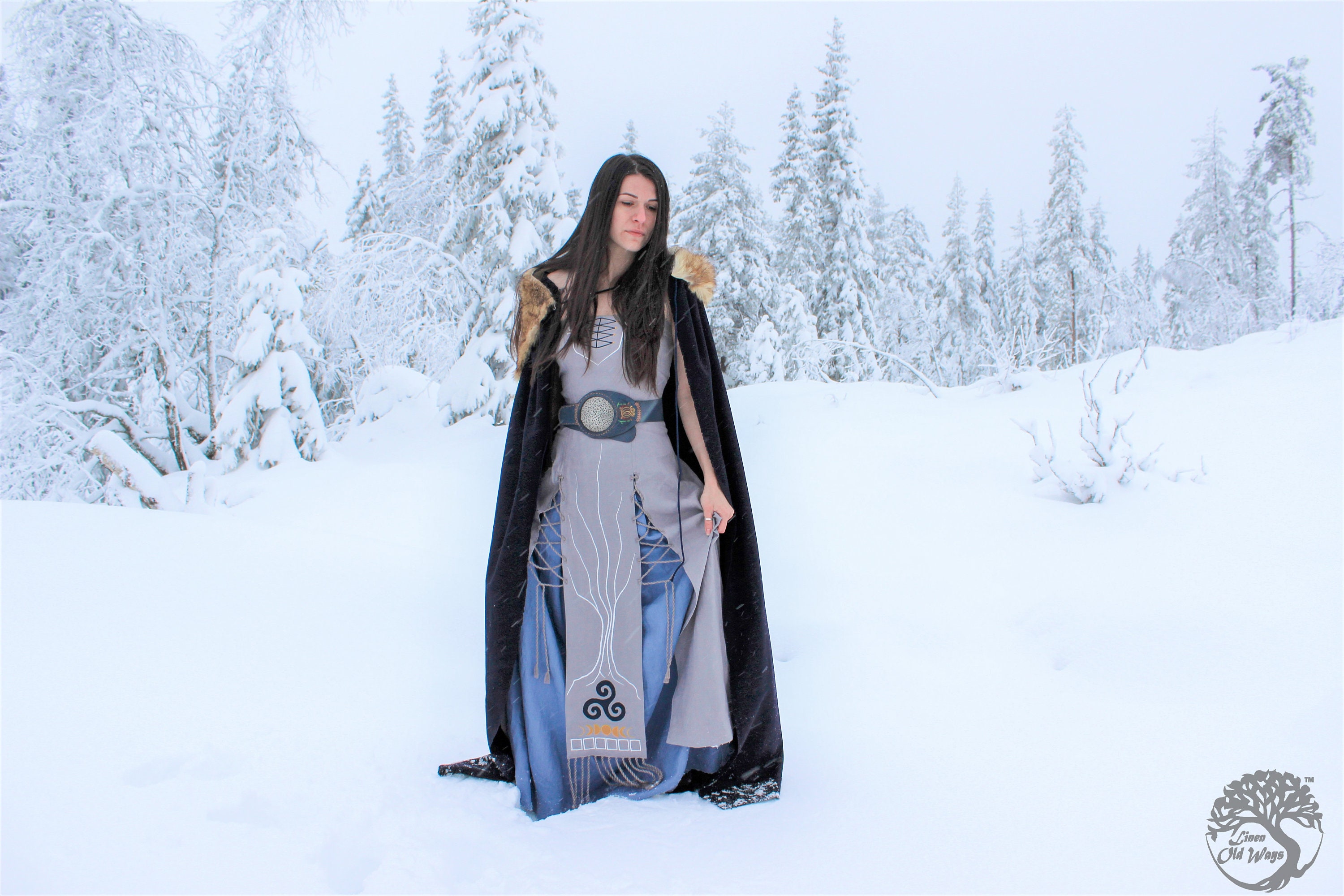 IMOGEN Pagan Dress, 100% Linen, Viking Wedding Dress, Fantasy Dress ...