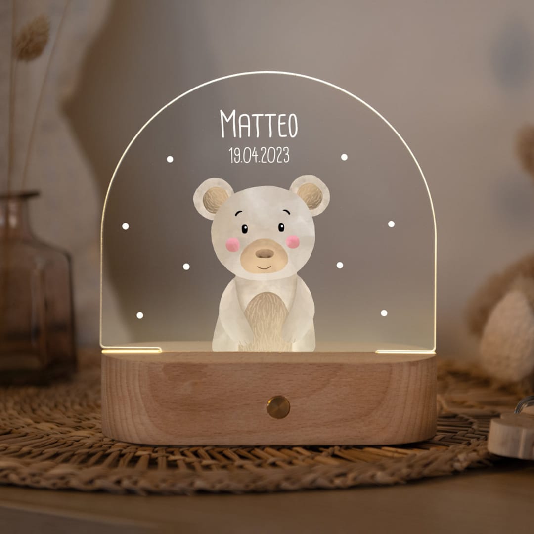 Night Light for Children Personalized "teddy Bear Tibby" Dimmable - Etsy
