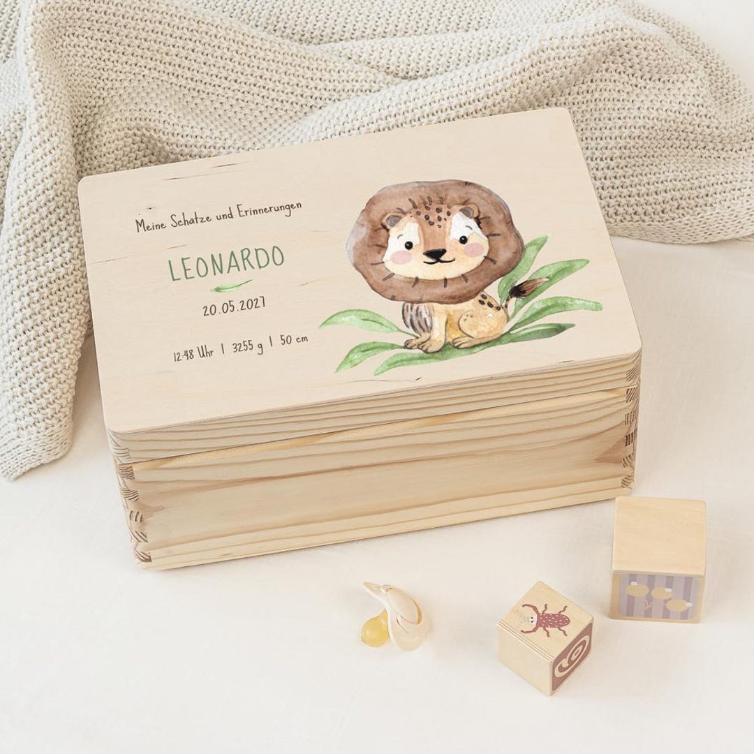 Personalized Baby Memory Box "lion Leo" - Etsy