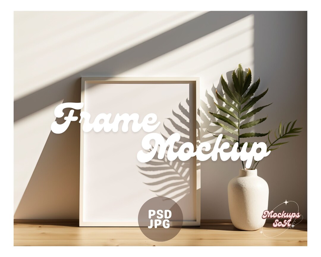 Golden Hour Frame Mockup, PSD Wall Mockup Frame, Boho Art Print Mockup ...
