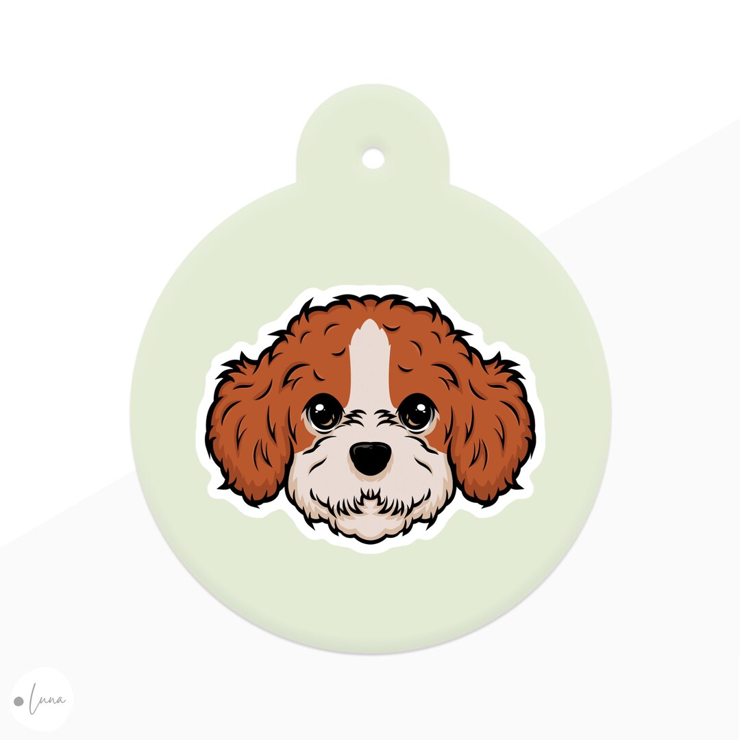 Dog ID Tag for Cavapoo Cartoon Style With 30 Breed Colour - Etsy