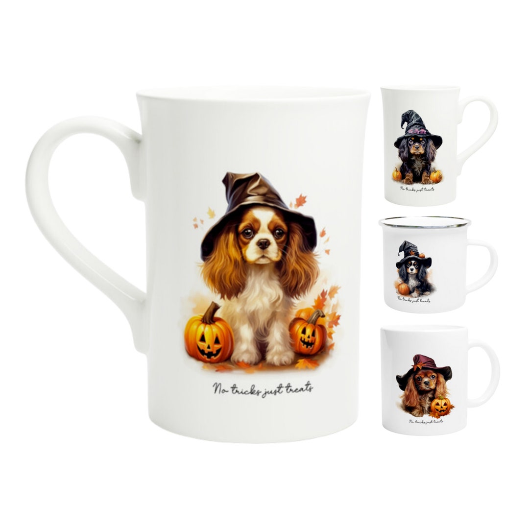 Witch Cavalier King Charles Spaniel Spaniel Mug, Cavalier Halloween Mug ...