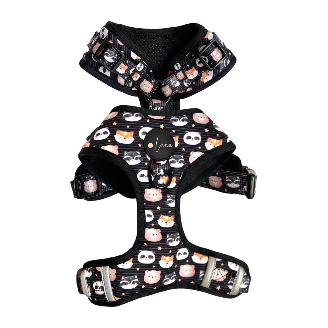 Adjustable Dog Harness "forest Babies", Autumn / Fall Harness With Fox ...