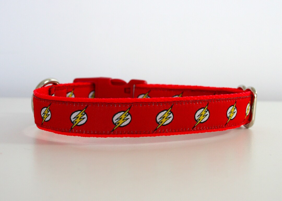 The Flash Dog Collar or Matching Lead Leash Seat Belt - Etsy