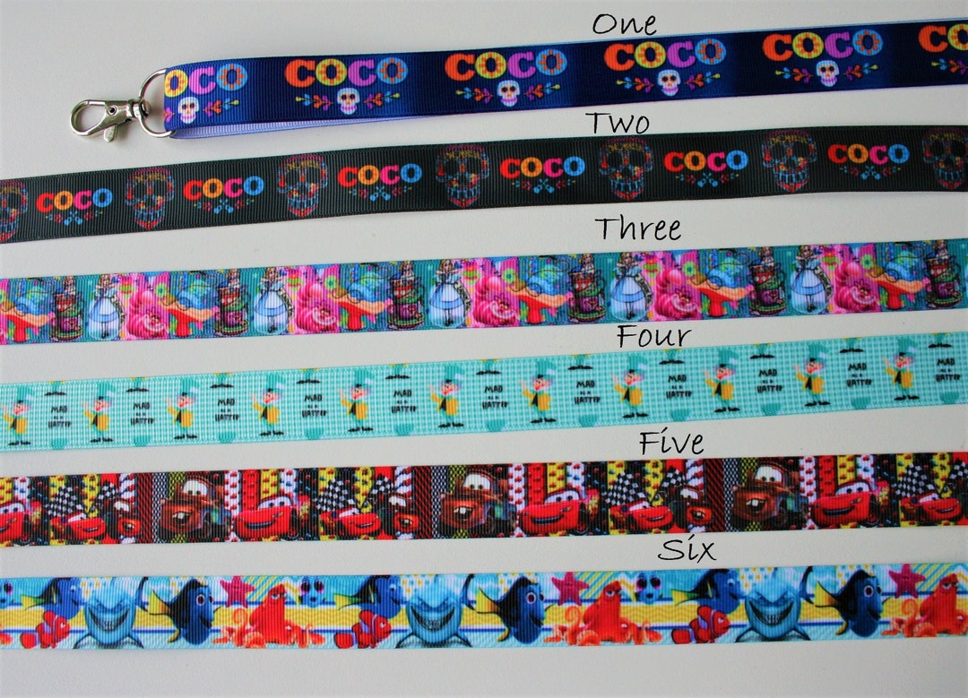 Lanyard or Key Fob Coco Cars Alice Nemo Disney Safety Breakaway Lanyard ...