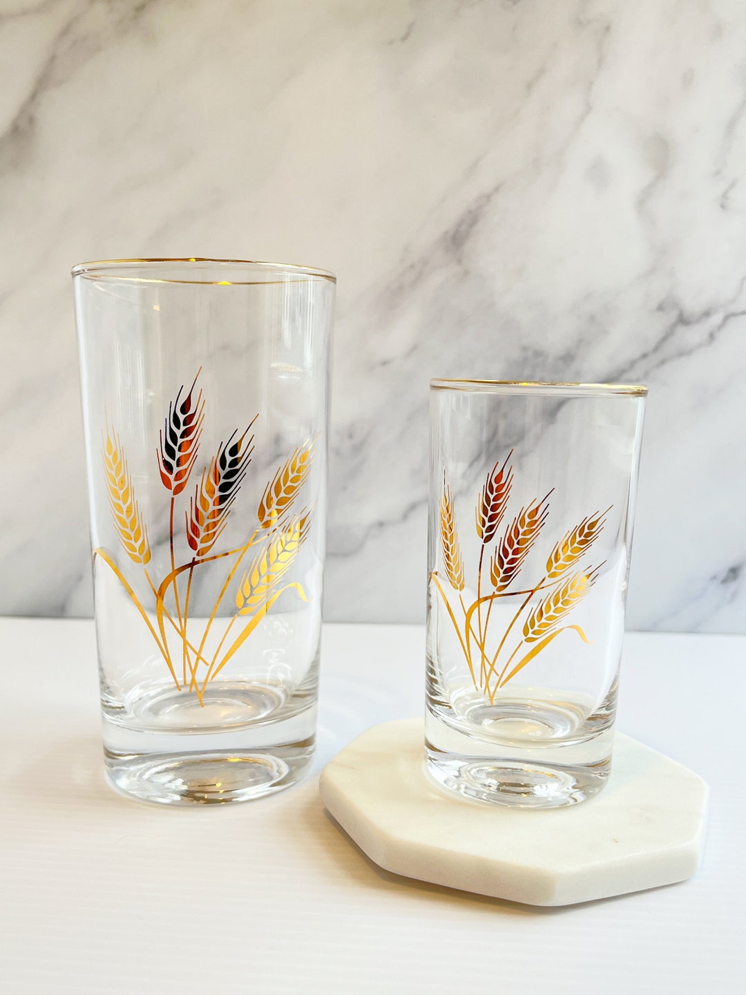 Mid-century Homer Laughlin Golden Wheat Glasses, 4 Oz, 10 Oz - Etsy