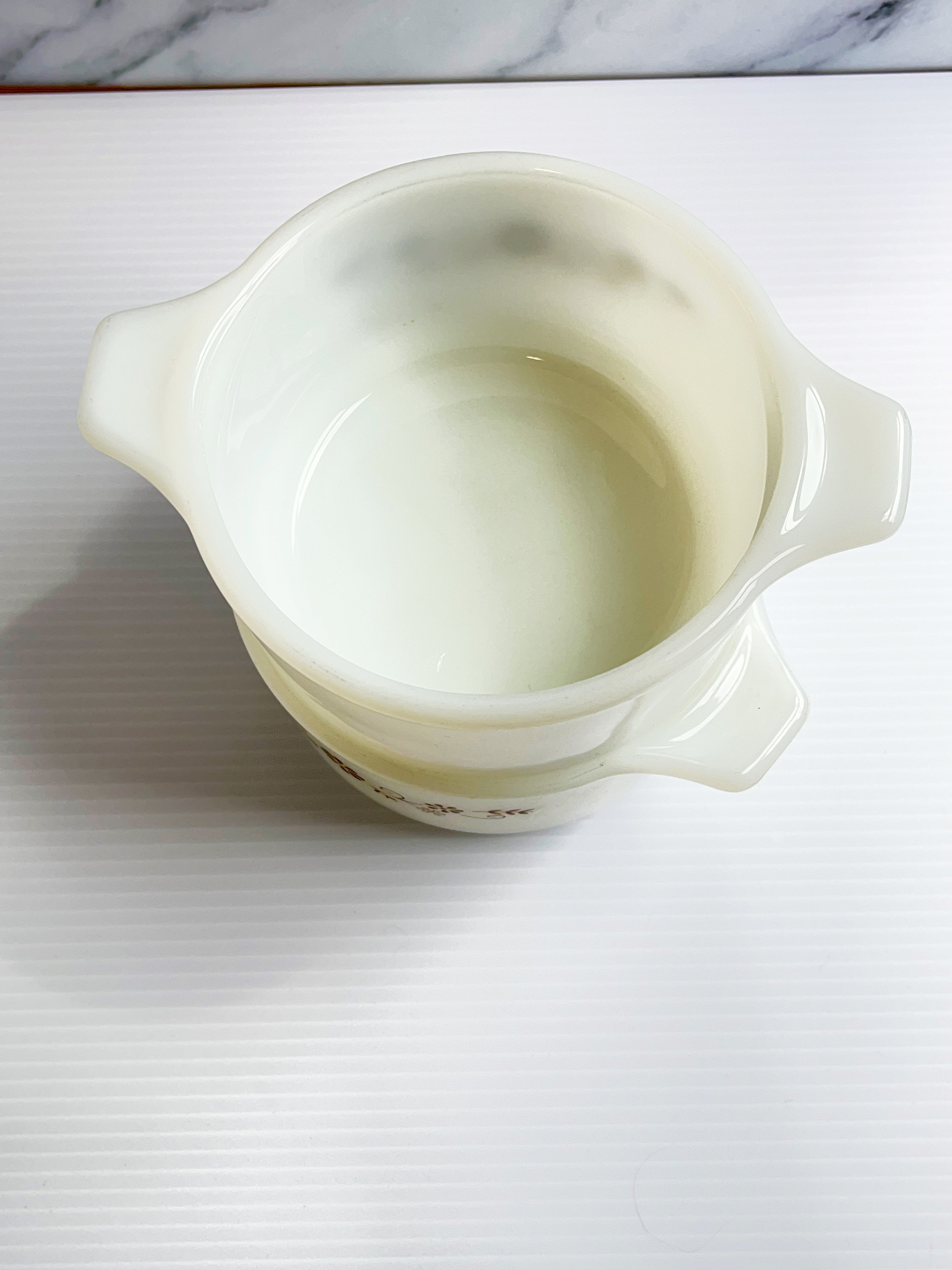 Dynaware Pyr-o-rey Milk Glass Ovenware Bowls, Set of 2, Brown Daisy ...