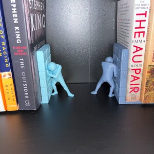 Bookcase Bookend - Person Pushing Bookcase - 3D Printed - Book Lover ...