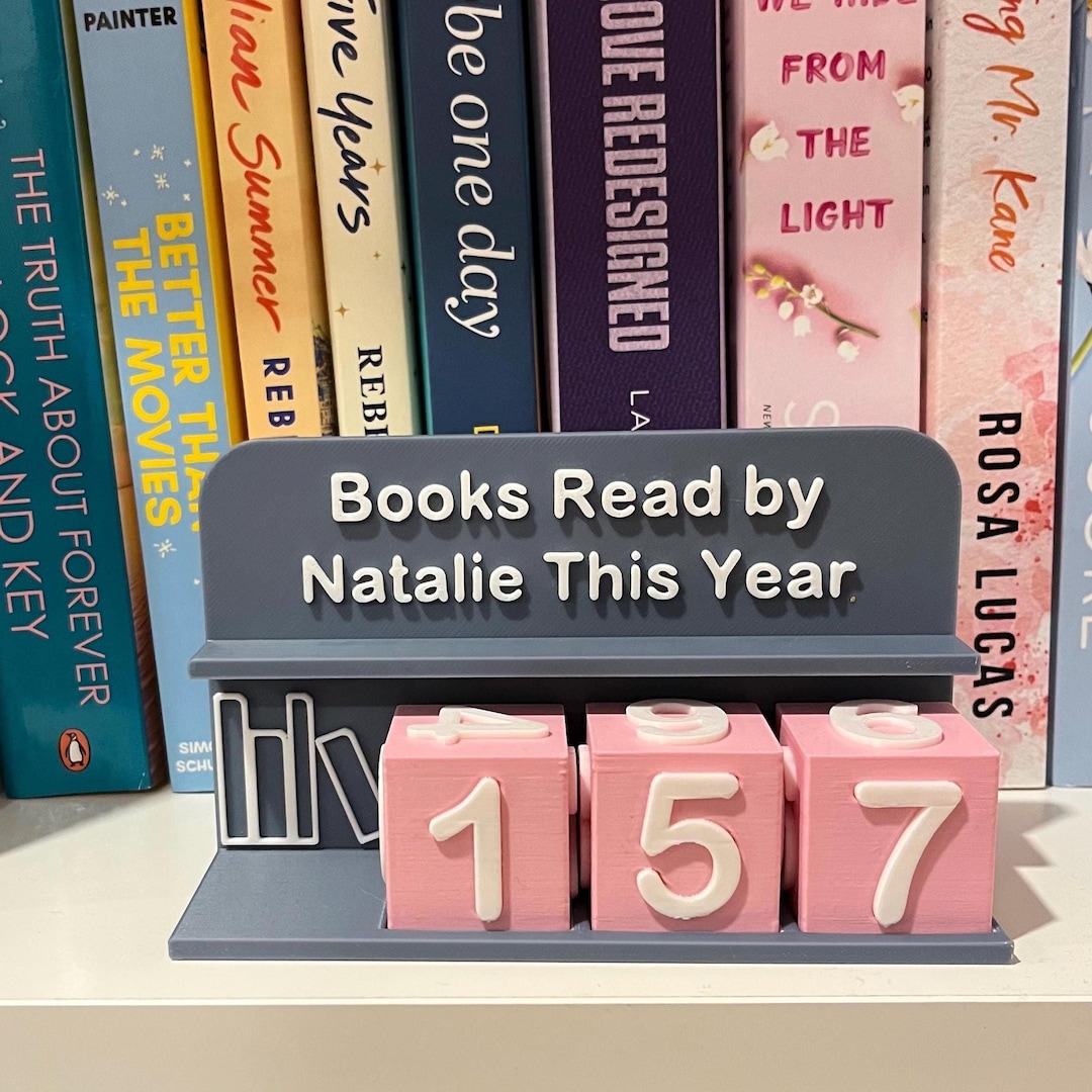 Personalized Books Read Tracker - Book Counter Sign - 3D Printed - up ...