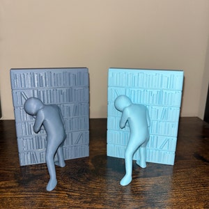 Bookcase Bookend - Person Pushing Bookcase - 3D Printed - Book Lover ...