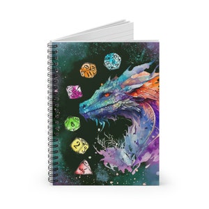 DND NOTEBOOK | Dragon and Dnd Dice Set Journal | D&d Notebook | Dnd ...