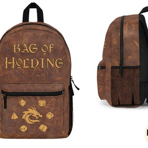 DND BACKPACK, Bag of HOLDING, Dnd Backpack for School, Dnd Bag of ...