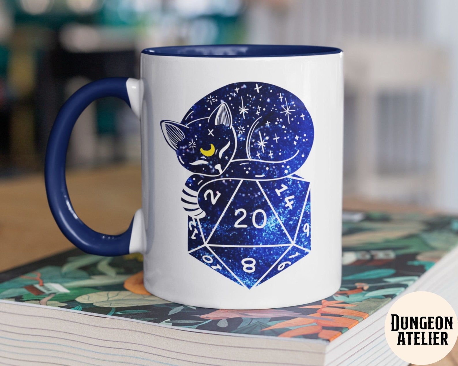 CAT DND MUG D&d Cat Mug Cat Dice Set Dnd Gift for Her - Etsy