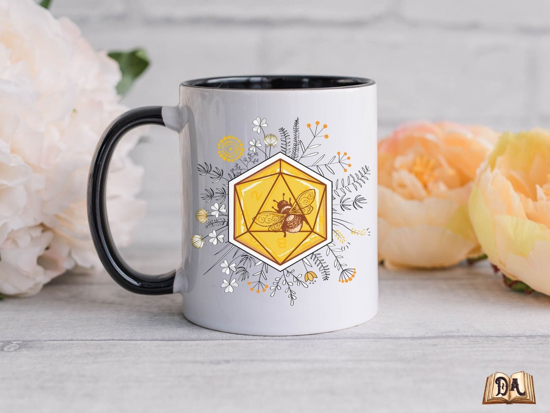 BEE DICE | Hello Bees Mug | Dnd Mug | Honey Bee Dice | Dnd Gift | Bee ...