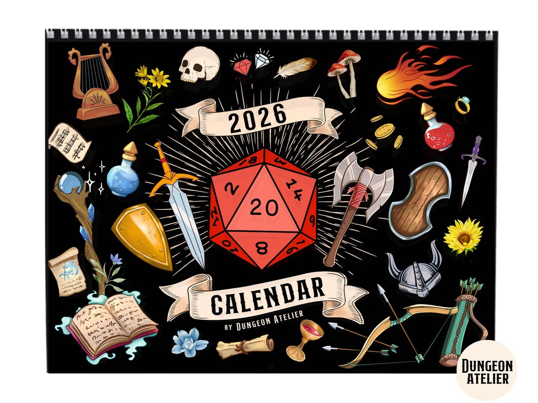 CALENDARIO DND 2026, calendario de Dungeons Dragons, regalo de Navidad ...