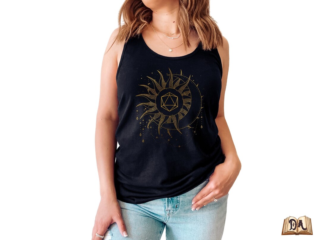 DND Tank Top, Dungeons and Dragons Tank Top, D20 Tank Top, Moon Dice ...