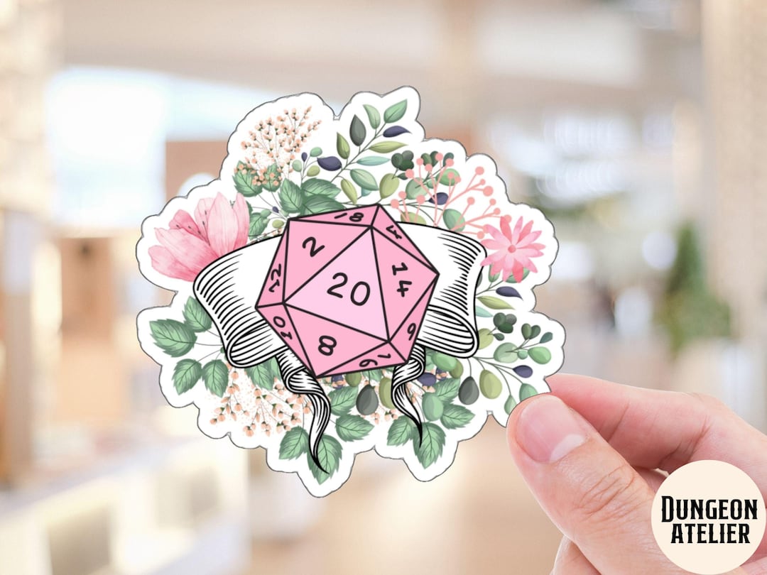 DND FLORAL STICKER, Druid Sticker, Dnd Floral Dice, Flower D20 Sticker ...
