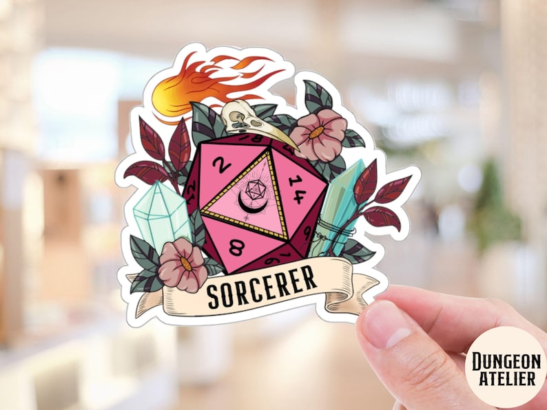 SORCERER DND STICKER, D20 Sorcerer Sticker, Dnd Vinyl Sticker, Dnd ...