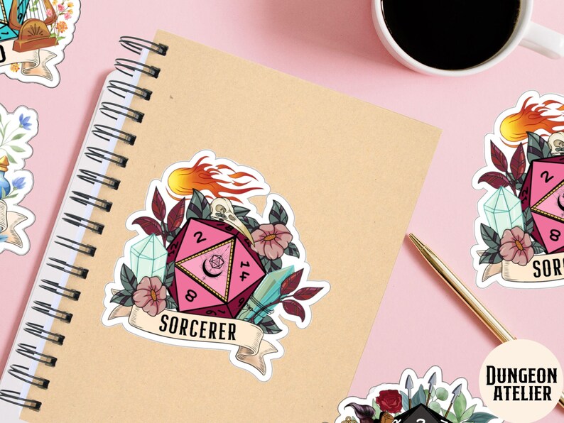 SORCERER DND STICKER, D20 Sorcerer Sticker, Dnd Vinyl Sticker, Dnd ...