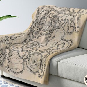 DND MAP BLANKET Dungeons and Dragons Blanket Sherpa Fleece, Dnd Map ...