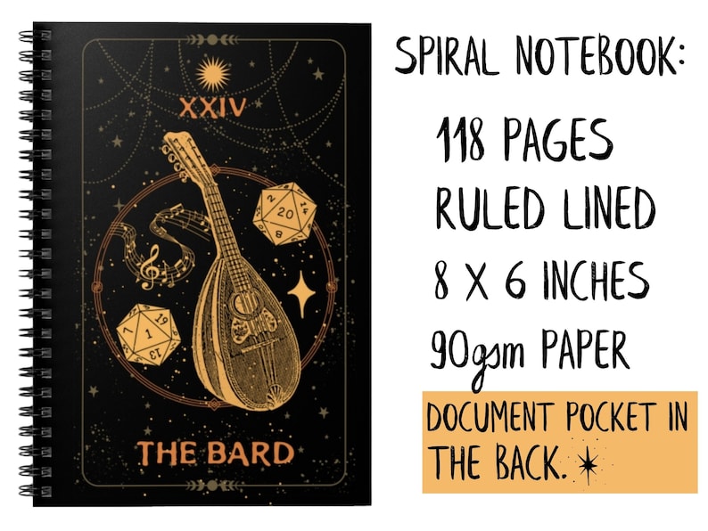 BARD NOTEBOOK Bard Journal Dnd Notebook Dungeons and - Etsy Canada