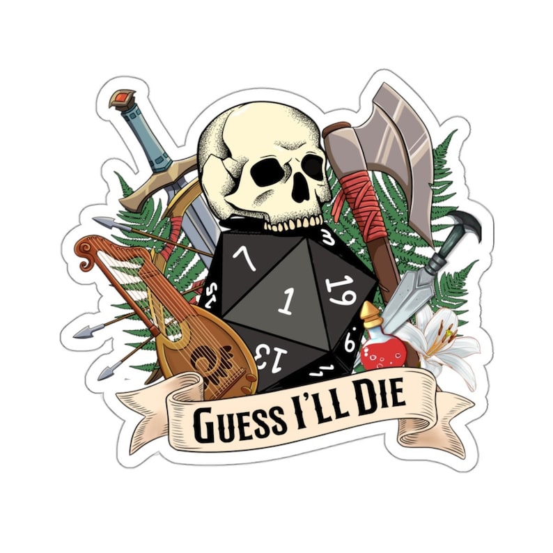 DND STICKER, Dungeons and Dragons Sticker, Natural One Sticker, Guess I ...