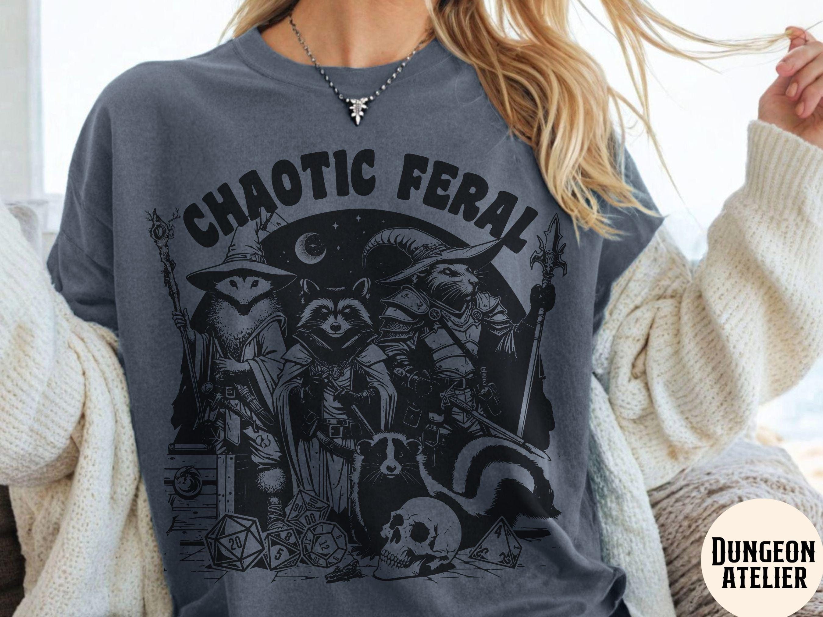 DND ALIGNMENT SHIRT: Chaotic Feral, Dnd Shirt, Dungeons and Dragons ...