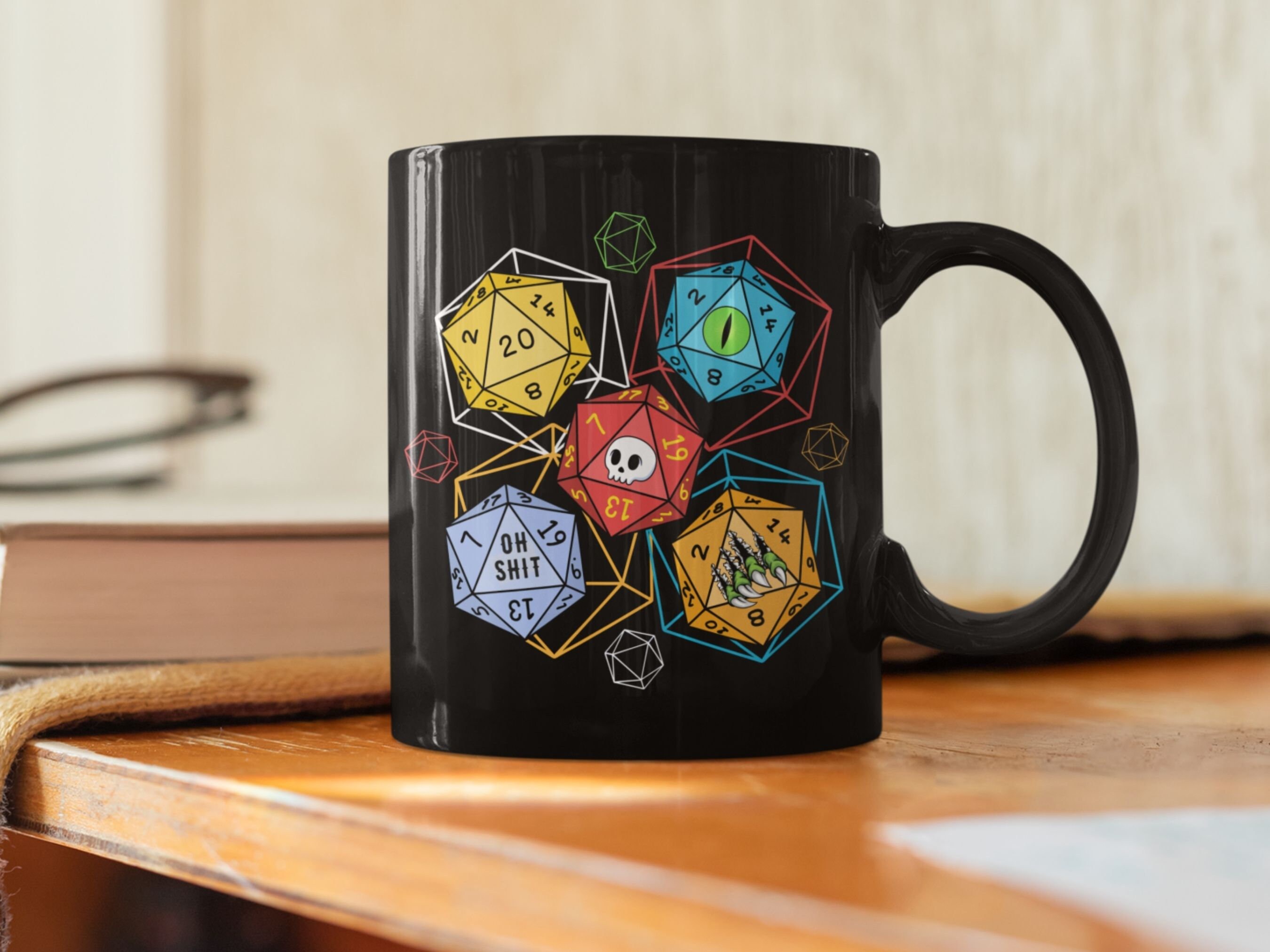 DND COFFEE MUG Dungeons and Dragons Mug Black Mug Dnd - Etsy