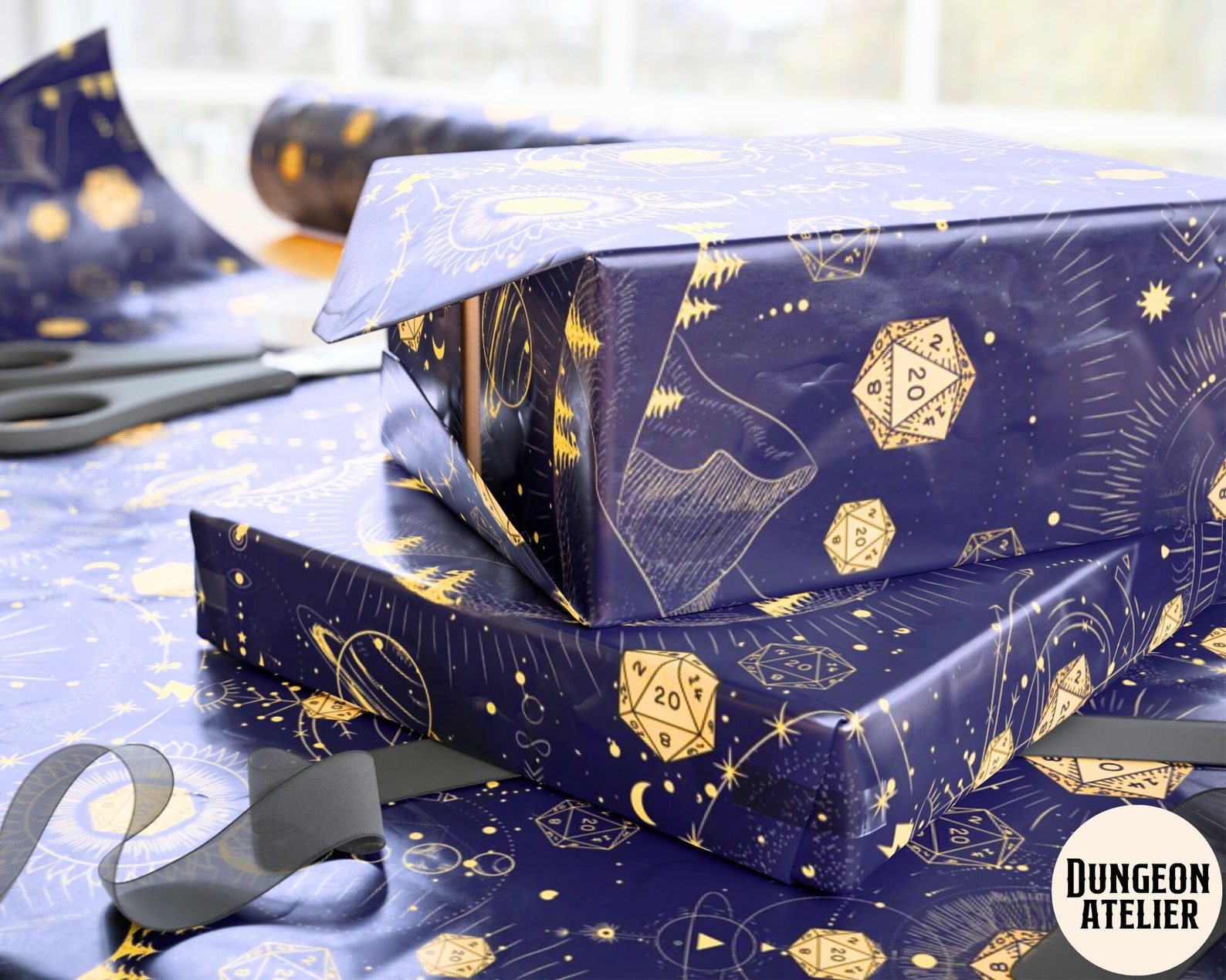 DND WRAPPING Paper, Dnd Gift Wrap, Dnd Gifts, Dnd Christmas Wraps, D20 ...