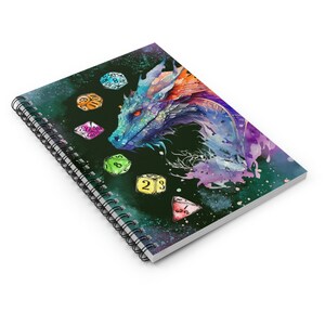 DND NOTEBOOK | Dragon and Dnd Dice Set Journal | D&d Notebook | Dnd ...