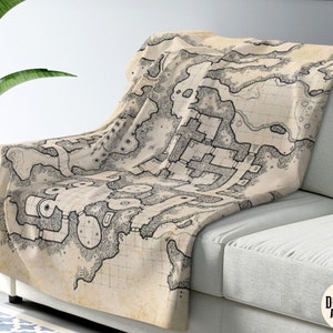 DND MAP BLANKET Dungeons and Dragons Blanket Sherpa Fleece, Dnd Map ...
