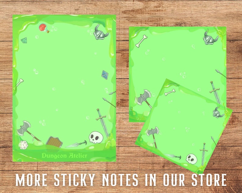 DND STICKY NOTES: Gelatinous Cube Post-it® Note Pads, Dnd Stationary ...