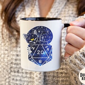 CAT DND MUG | D&d Cat Mug | Cat Dice Set | Dnd Gift for Her | Dungeons ...