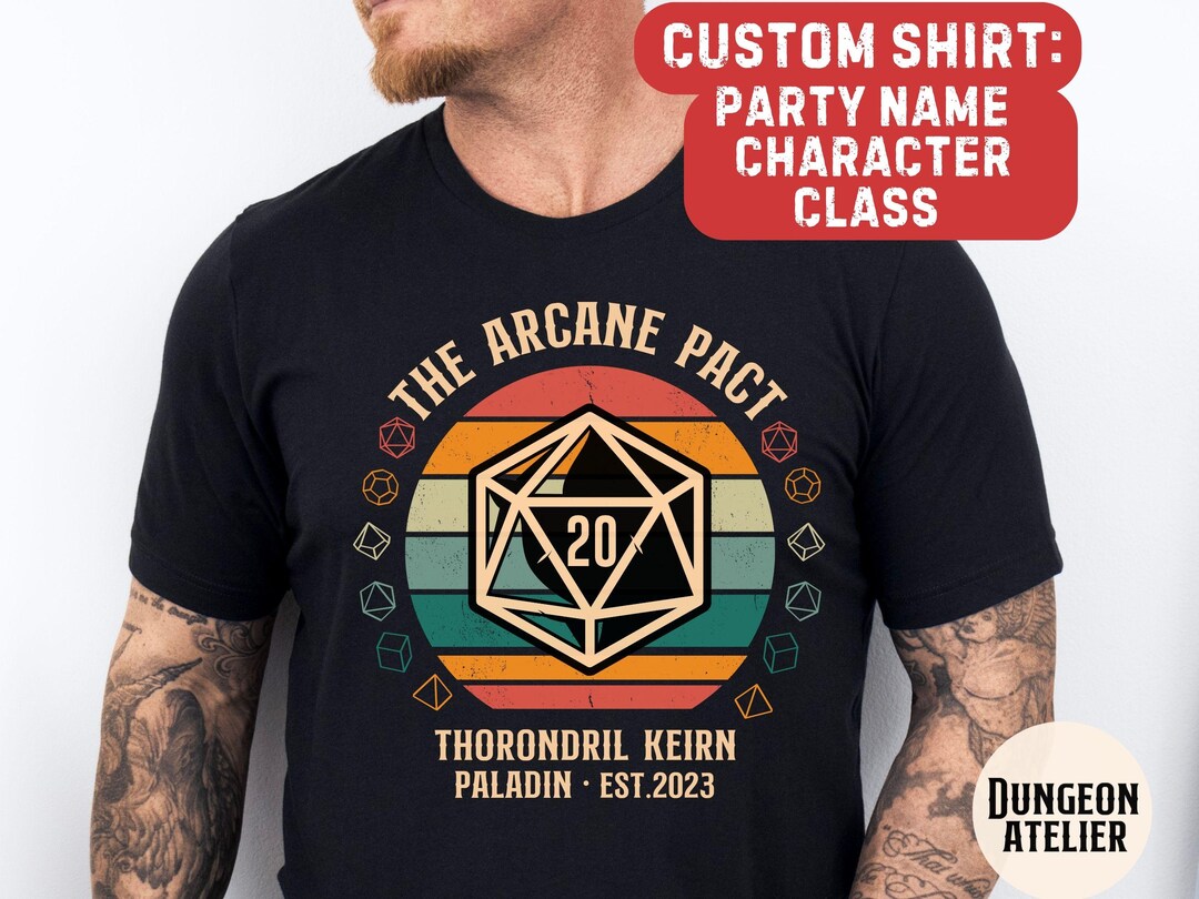 CUSTOM DND SHIRT: Custom Dnd Gift, Custom D&d Shirt, D20 Custom Shirt ...