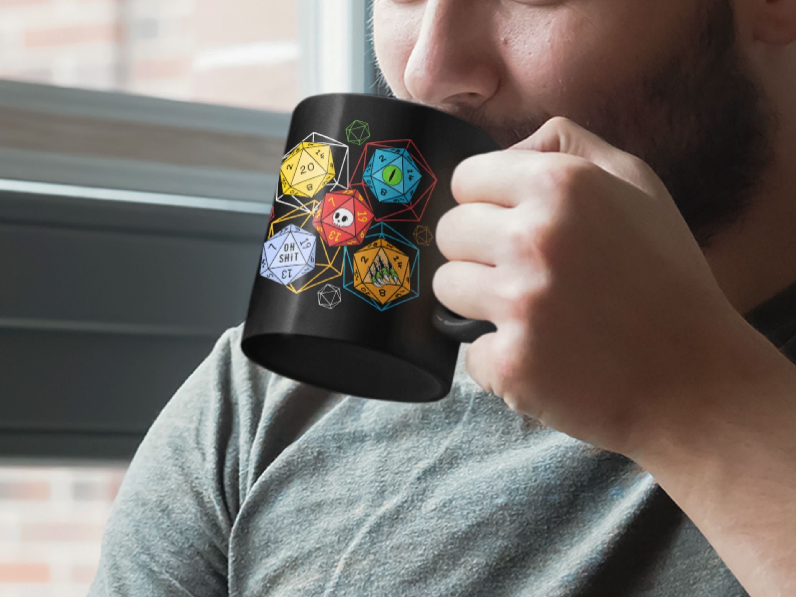 DND COFFEE MUG Dungeons and Dragons Mug Black Mug Dnd - Etsy