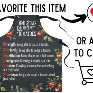 DND APRON, Funny Dungeons Dragons Kitchen Gift, D&D Cooking for Rpg ...