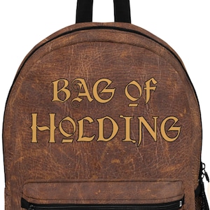 DND BACKPACK, Bag of HOLDING, Dnd Backpack for School, Dnd Bag of ...