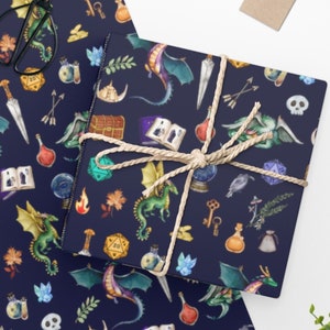 DND WRAPPING PAPER, Dungeons and Dragons Wrapping Paper, Dnd Gift Wrap ...