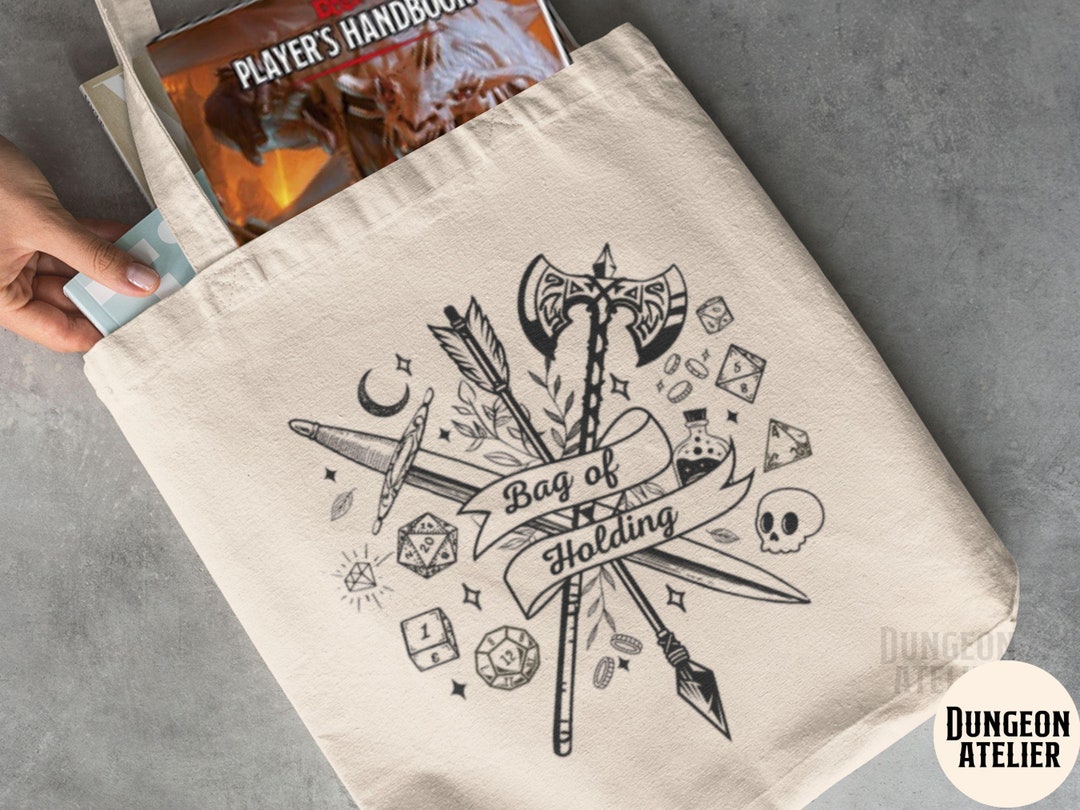 DND BAG: Bag of Holding, Dnd Tote Bag, Natural, Cotton Bag, Nerdy Gifts ...