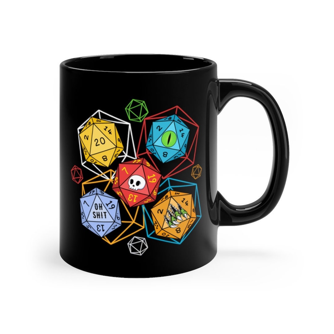 DND COFFEE MUG, Dungeons and Dragons Mug, Black Mug, Dnd Ceramic Coffee ...