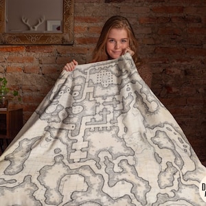 DND MAP BLANKET Dungeons and Dragons Blanket Sherpa Fleece, Dnd Map ...