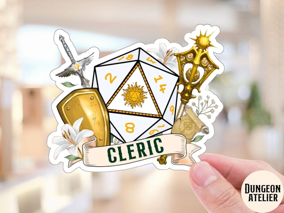 DND CLERIC Sticker, Dnd Class Sticker, Dnd Vinyl Sticker, Cleric ...