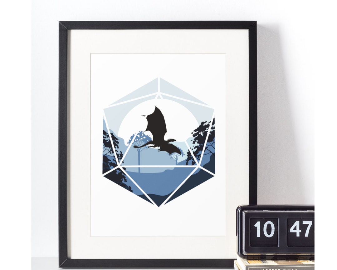 DND POSTER, Dungeons and Dragons Inpsired Poster, D20 Poster, Dragon ...