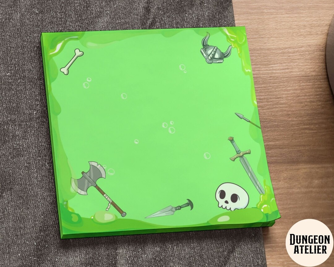 DND STICKY NOTES: Gelatinous Cube Post-it® Note Pads, Dnd Stationary ...